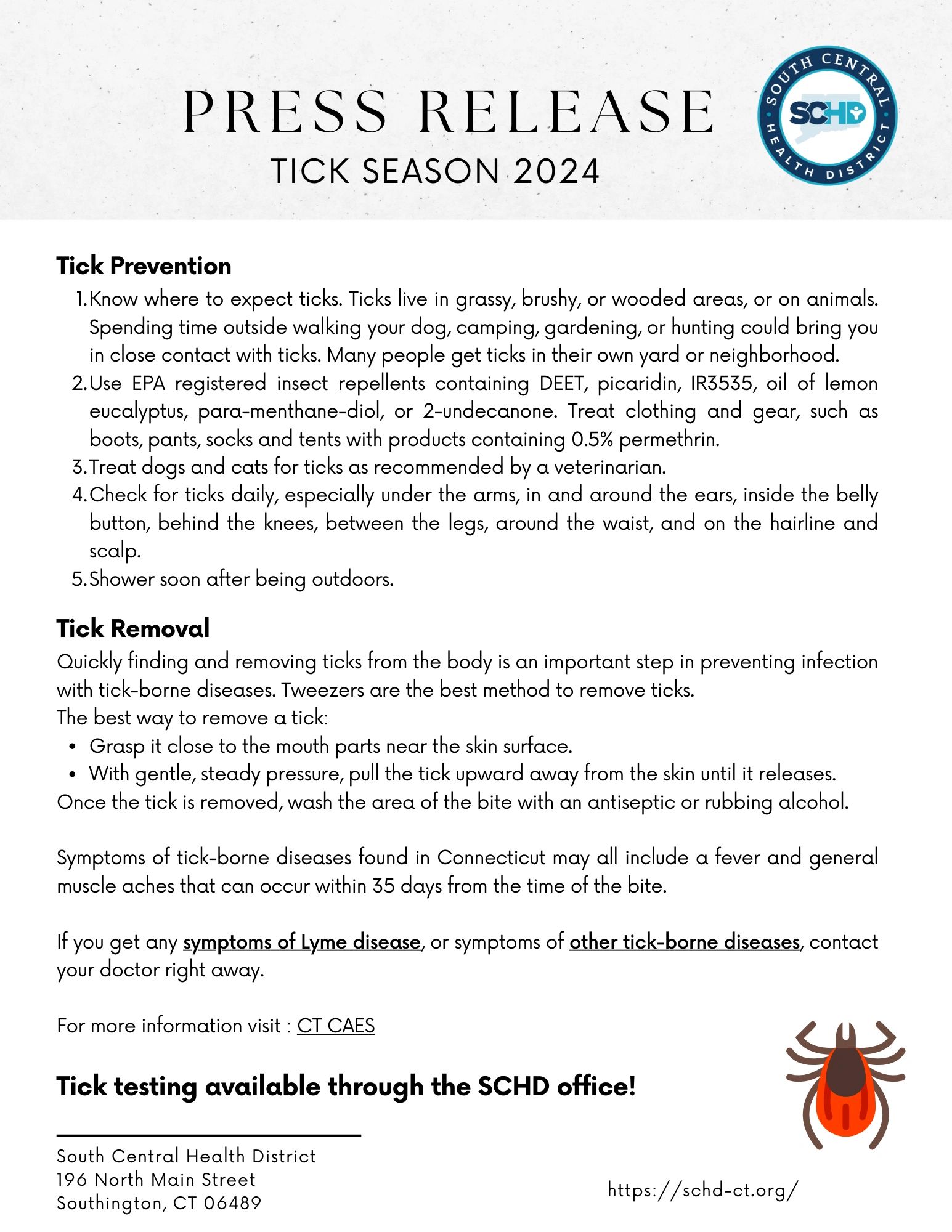 Tick Season 2024 Press Release